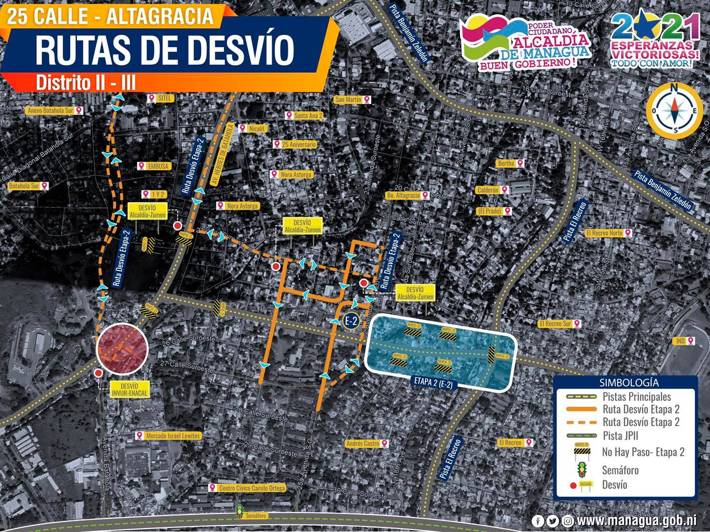 Alcaldía de Managua anuncia cierre vial por ampliación de la 25 calle ...